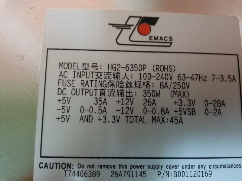 EMACS HG2-6350P POWER SUPPLY - 裕益科技自動化設備可程式編碼器PLC分散式控制系統DCS
